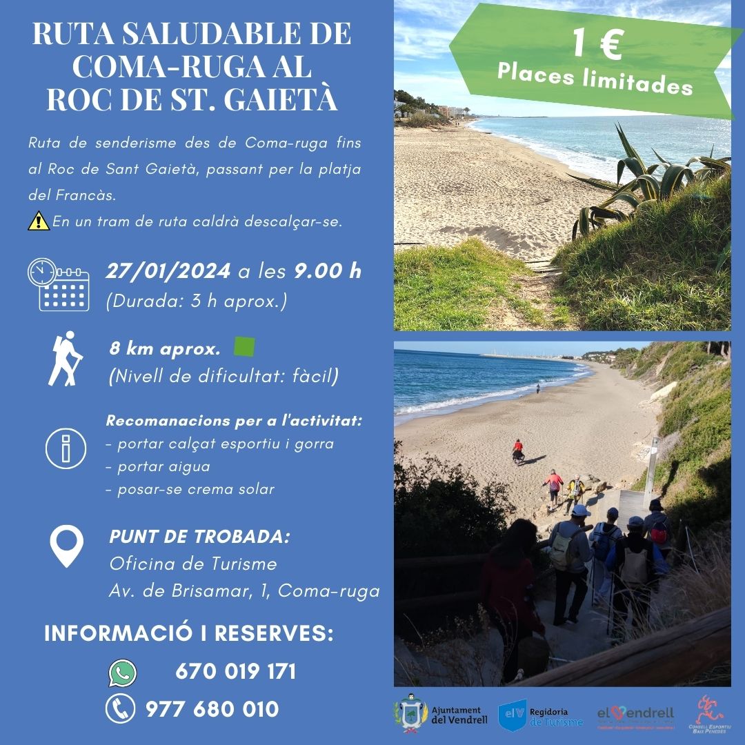 RUTA SALUDABLE DE COMA-RUGA AL ROC DE ST. GAIETÀ - El Vendrell Turisme