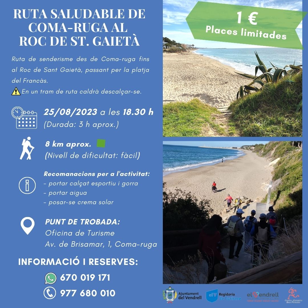 RUTA SALUDABLE DE COMA-RUGA AL ROC DE ST. GAIETÀ - El Vendrell Turisme